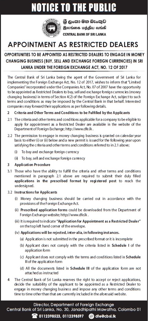 Notices to the Public