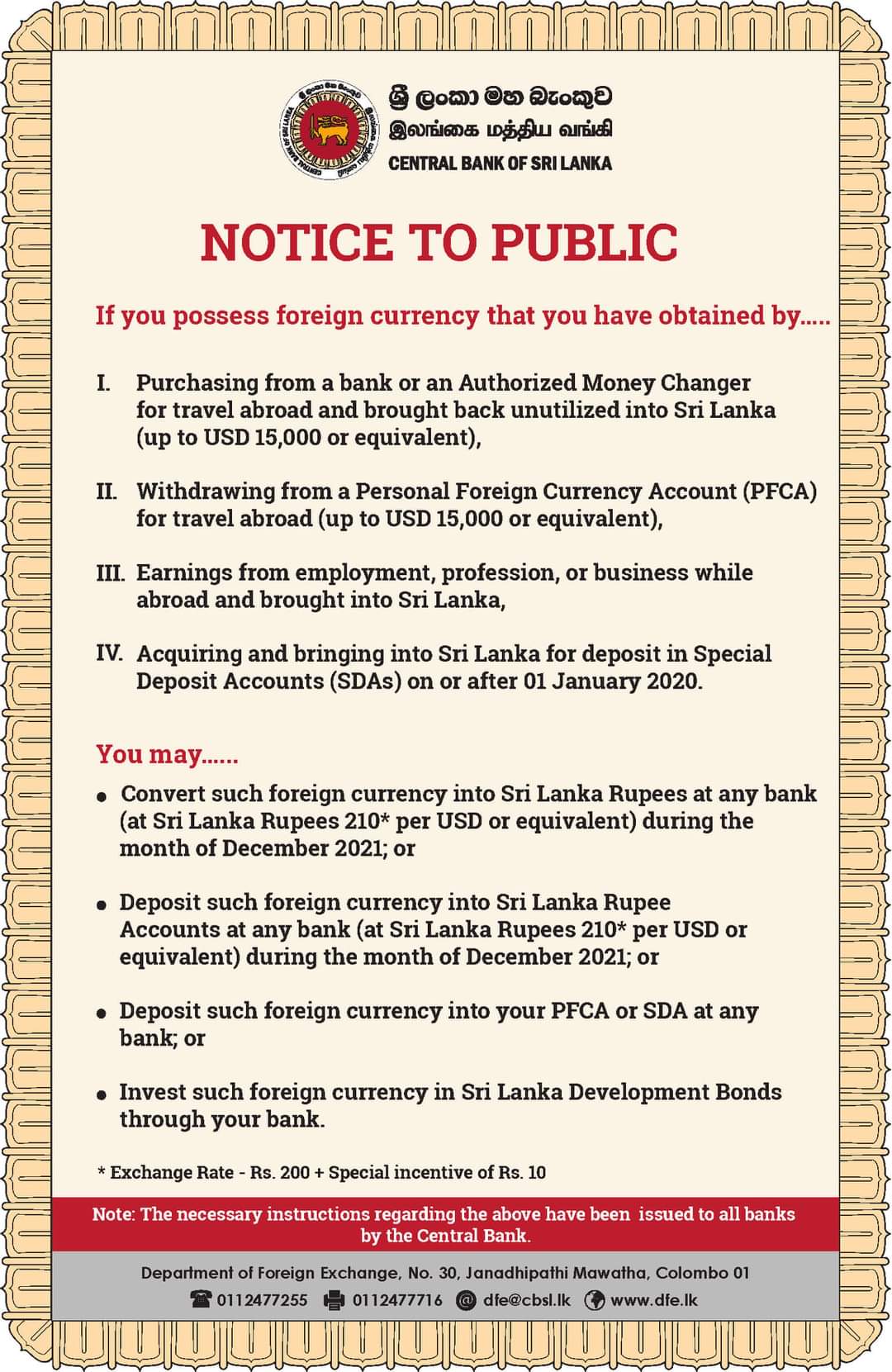 Notices to the Public